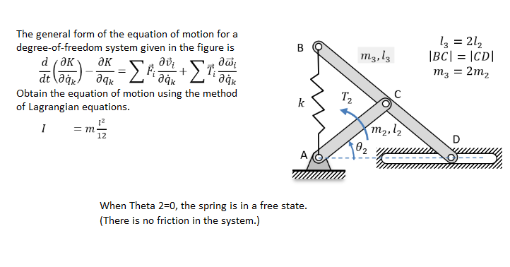 Solved The general form of the equation of motion for a | Chegg.com