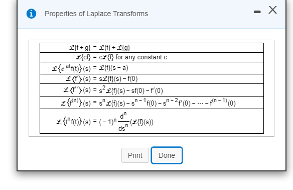 Solved Use the accompanying tables of Laplace transforms and | Chegg.com