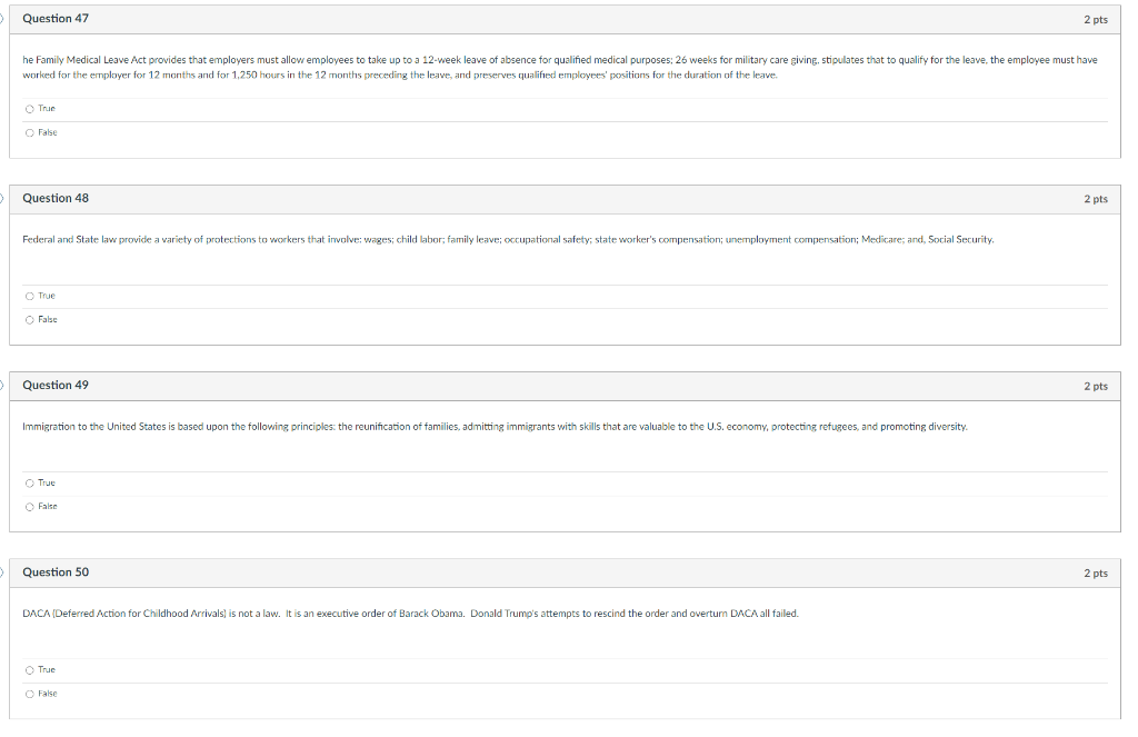 Solved True False Question 48 True False Question 49 2 Pts