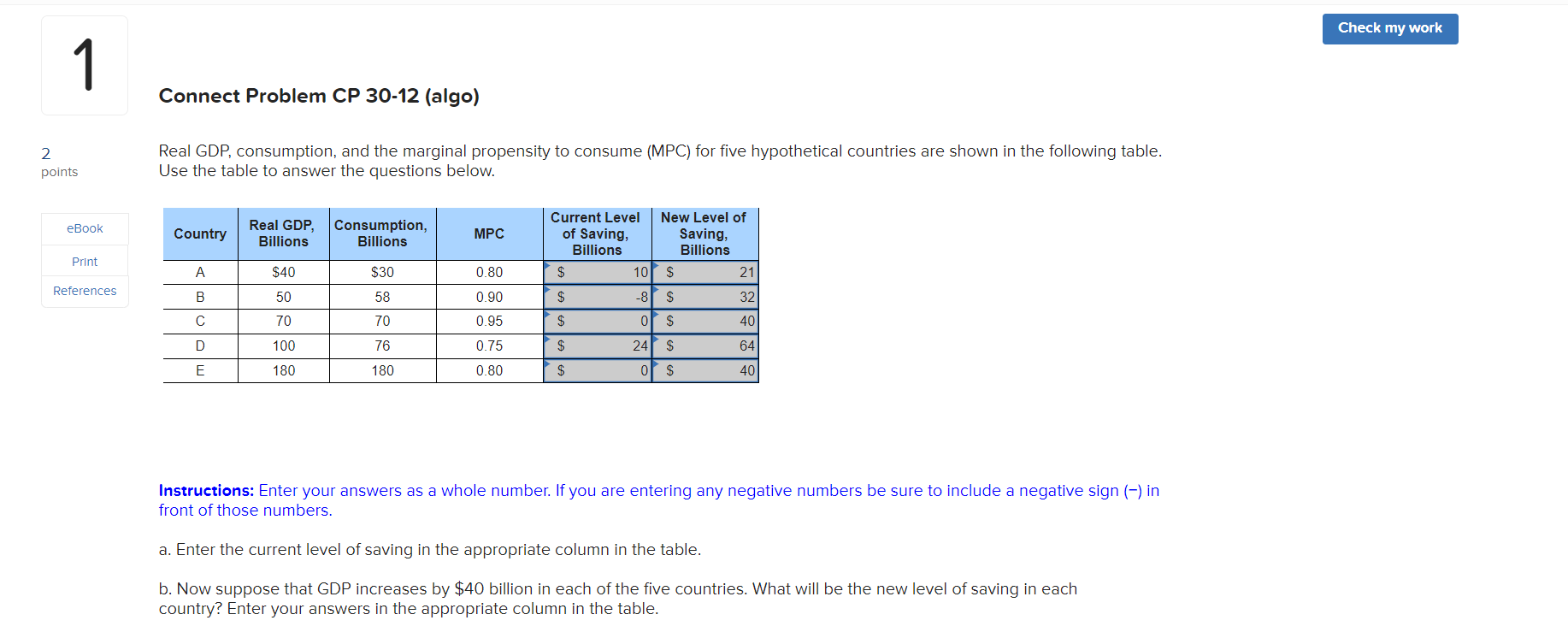 Solved Real GDP, consumption, and the marginal propensity to | Chegg.com