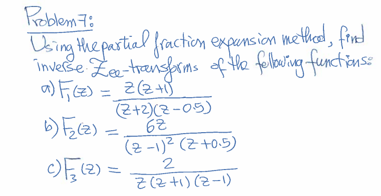 Solved Problem 7 Using the partial fraction expansion | Chegg.com