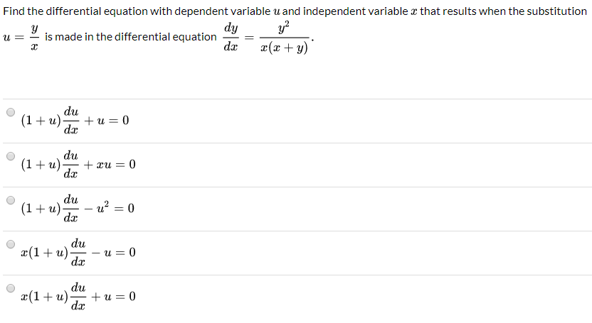 Solved Find the differential equation with dependent | Chegg.com