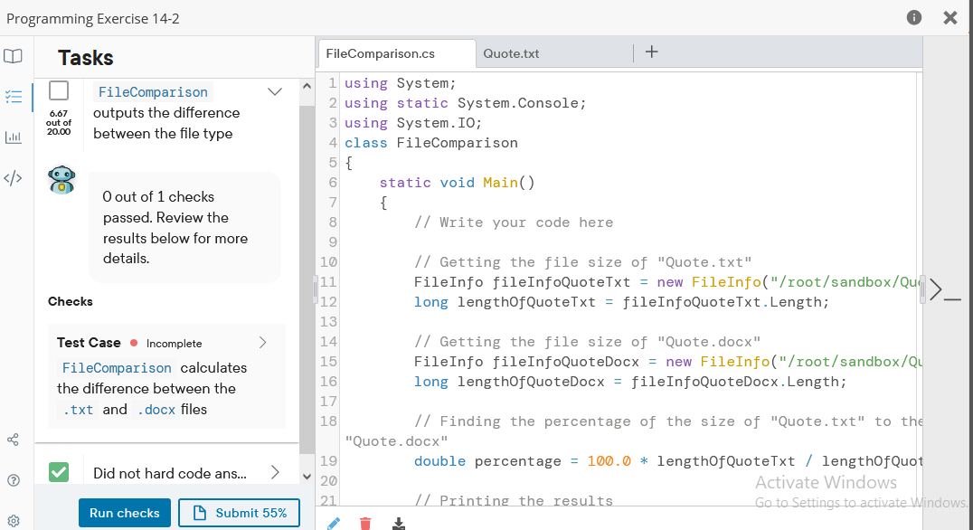 Programming Exercise 14-2: Write the a C# program | Chegg.com Programming Exercise 14-2: Write the a C# program | Chegg.com