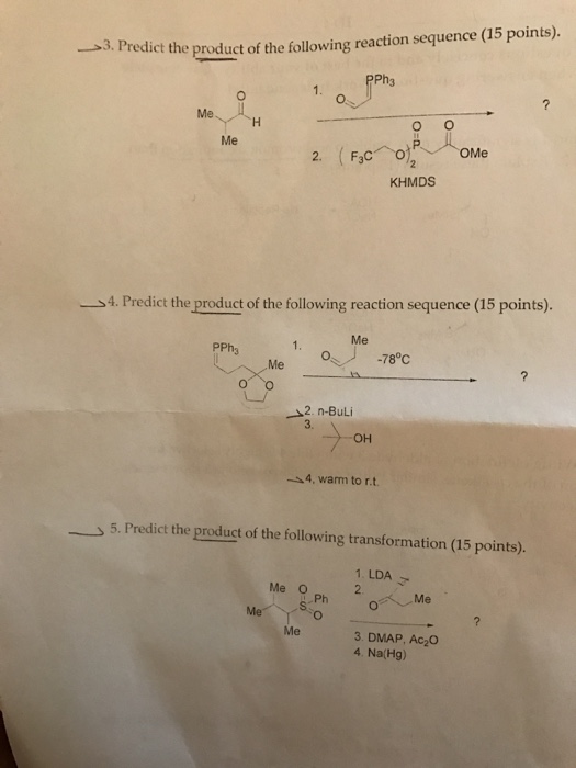 Solved Predict the product of the following reaction | Chegg.com