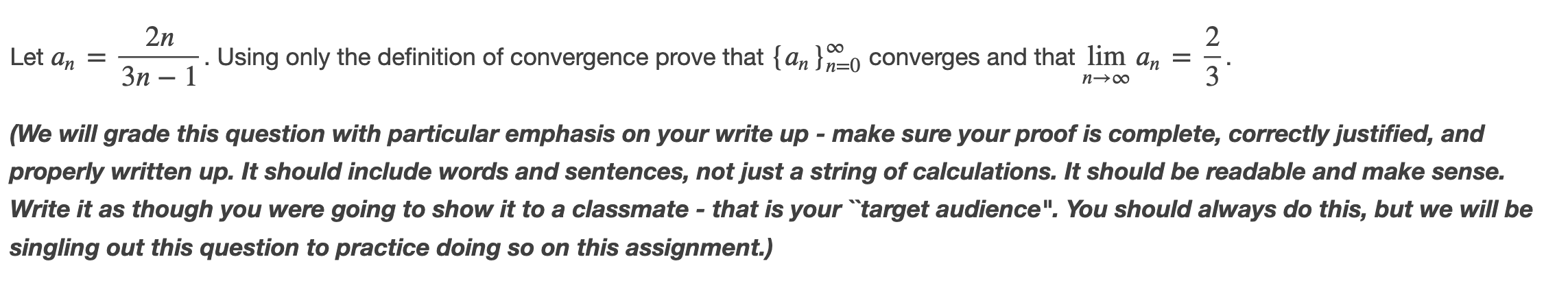 Solved 2n Let an = Using only the definition of convergence | Chegg.com