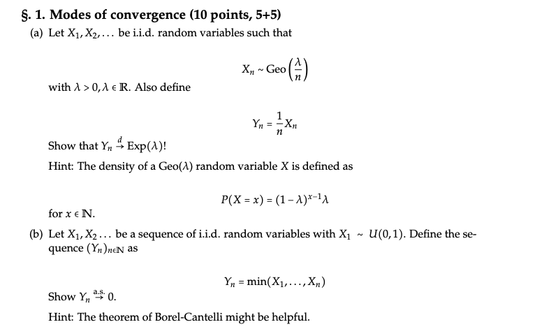 Solved (a) Let X1, X2, . . . be i.i.d. random variables such | Chegg.com