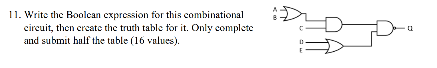 Solved A В 11. Write the Boolean expression for this | Chegg.com