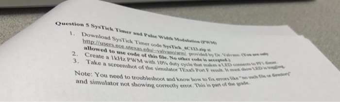 Download SysTick Timer code SysTick_4C123 zip at | Chegg.com
