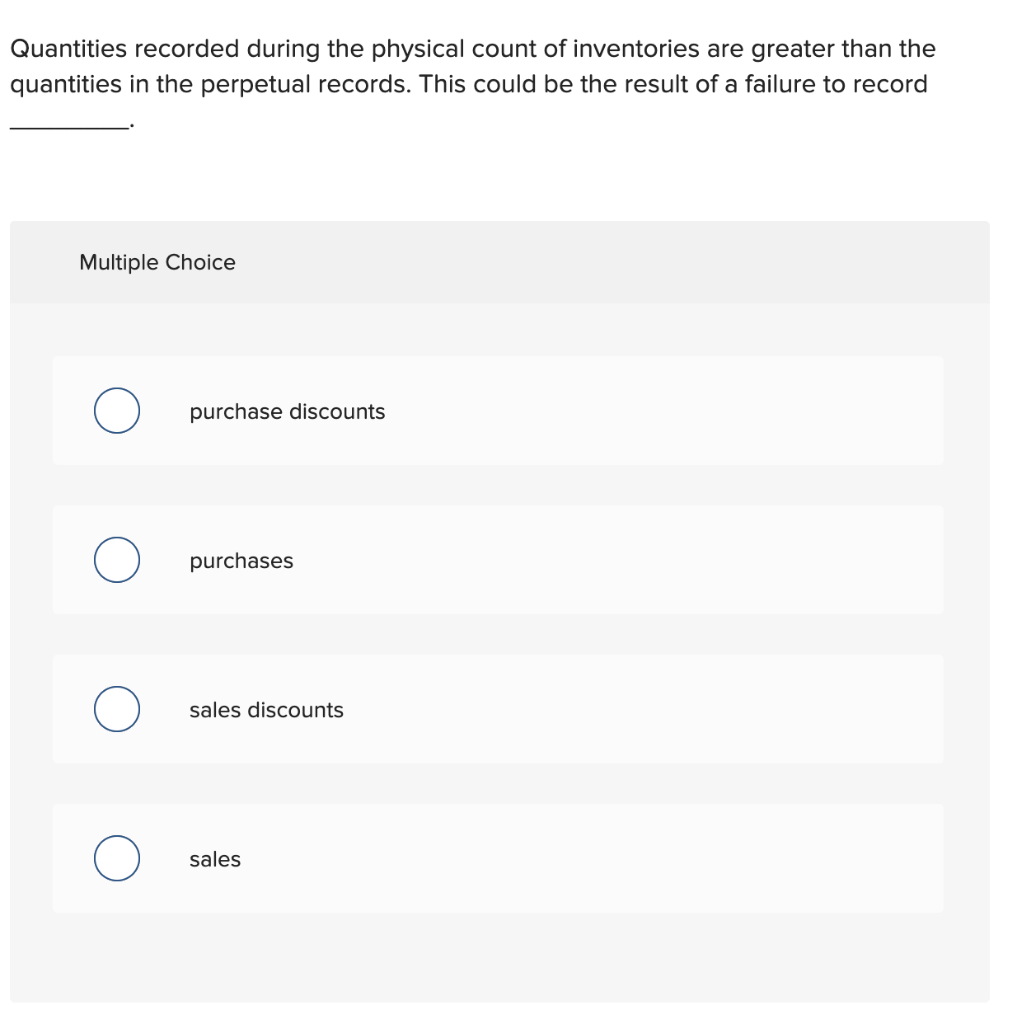 Solved Quantities recorded during the physical count of | Chegg.com