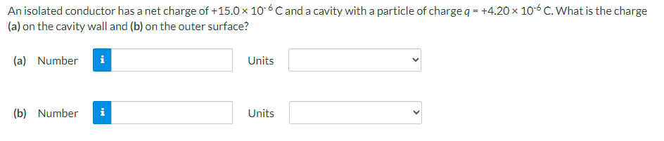 Solved An isolated conductor has a net charge of +15.0×10−6C | Chegg.com