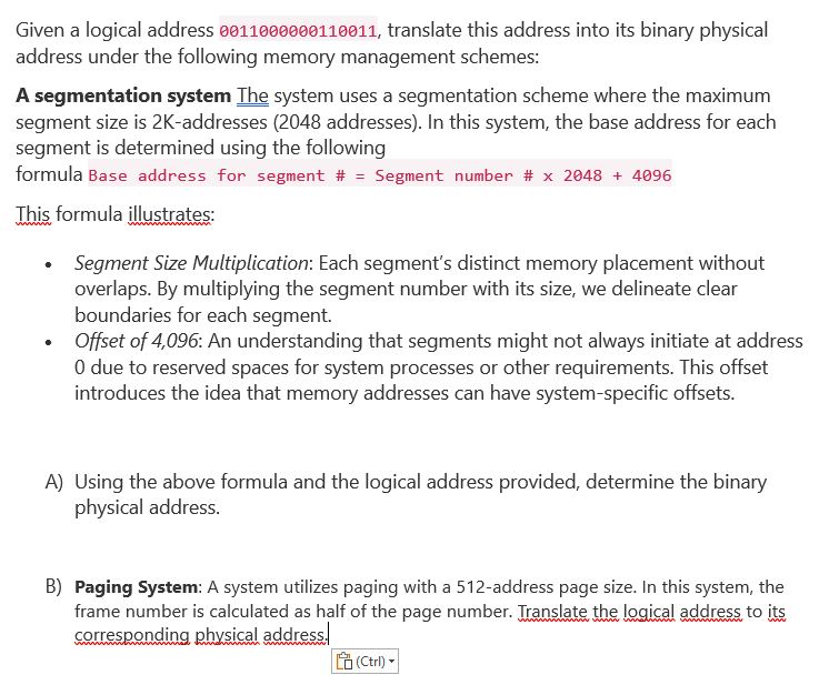 Solved Given a logical address 0011000000110011 , translate | Chegg.com