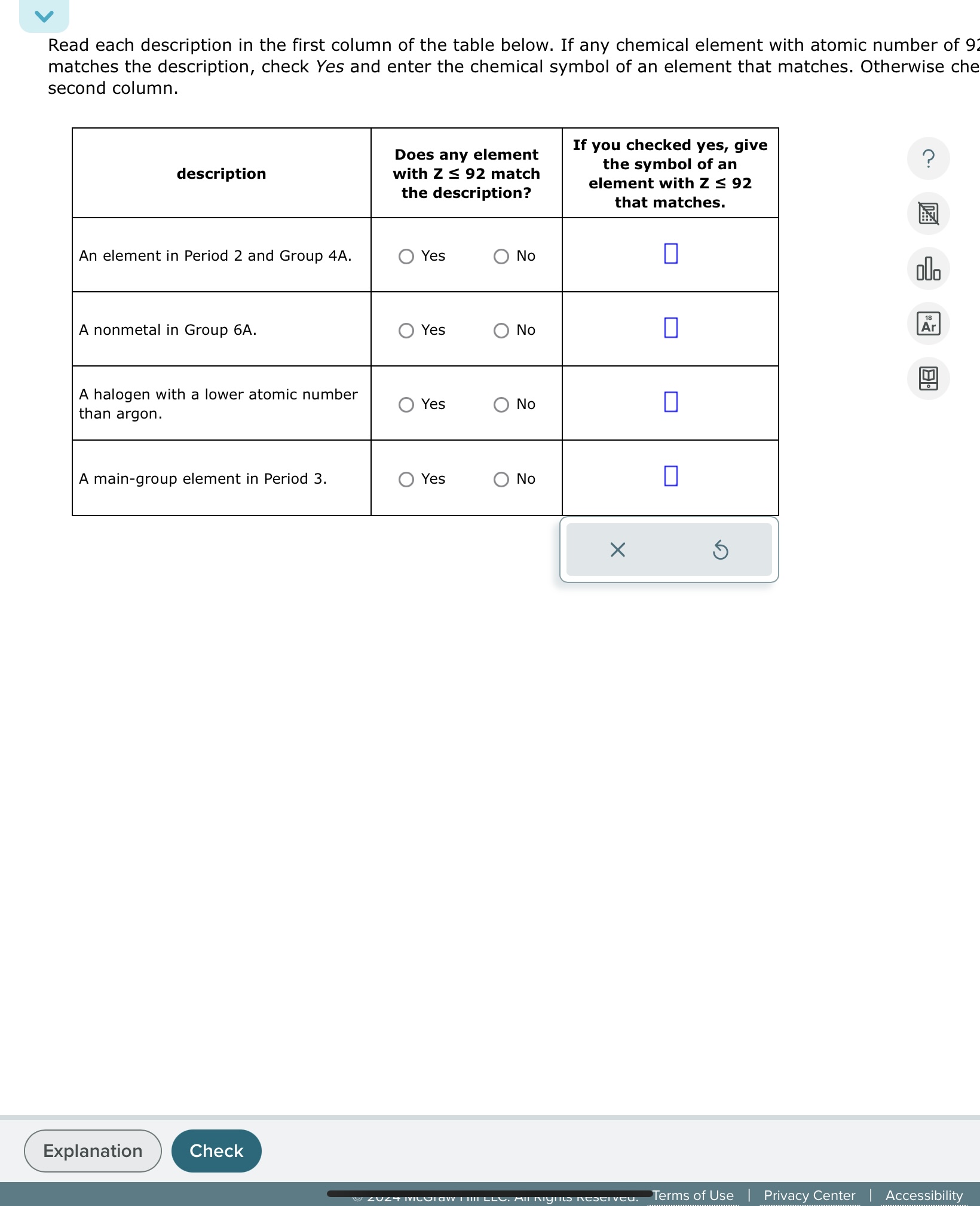 Solved Read each description in the first column of the | Chegg.com
