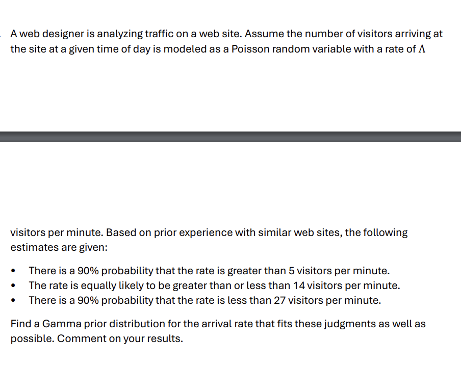 Solved A web designer is analyzing traffic on a web site. | Chegg.com
