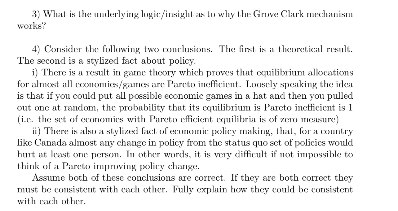 3) What is the underlying logic/insight as to why the | Chegg.com