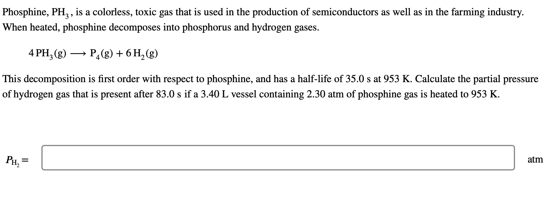 Solved Phosphine, PH3, ﻿is a colorless, toxic gas that is | Chegg.com