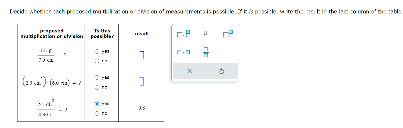 Solved Decide whether each proposed multiplication or | Chegg.com