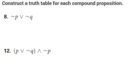 Solved Construct a truth table for each compound | Chegg.com