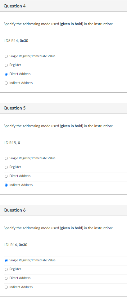 Solved Specify the addressing mode used (given in bold) in | Chegg.com