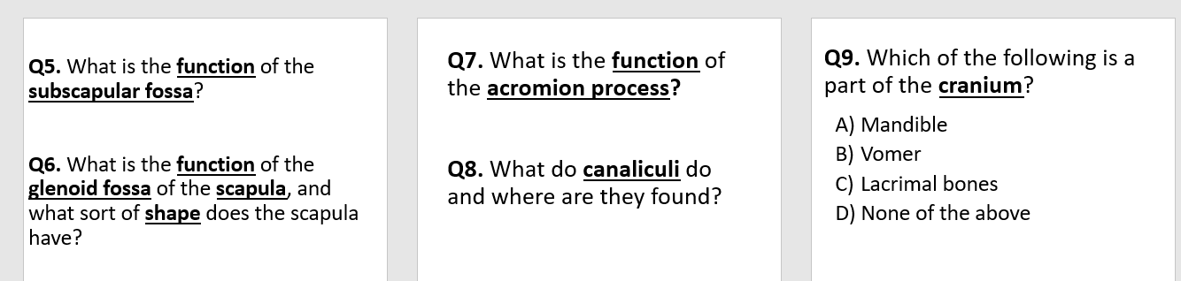 Solved Q5. What is the function of the subscapular fossa? | Chegg.com