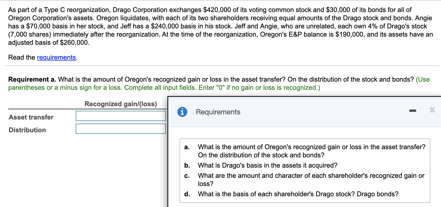 As part of a Type C reorganization, Drago Corporation | Chegg.com