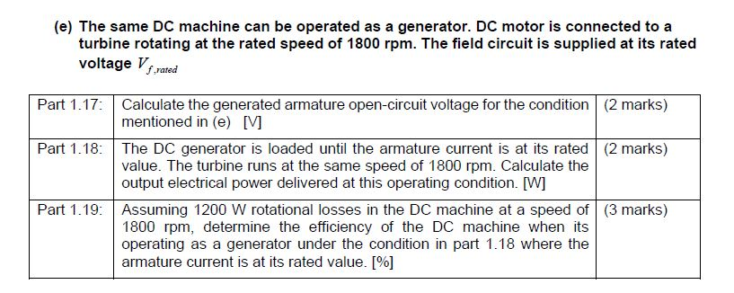 Solved Task 1 (30 Marks) rated When the DC motor is made to | Chegg.com