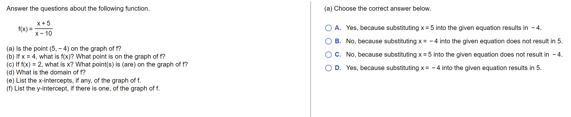 Solved Answer the questions about the following function. | Chegg.com