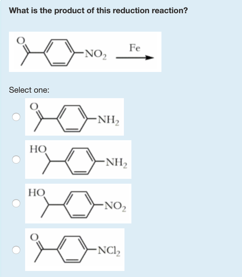 Solved What is the product of this reduction reaction? | Chegg.com