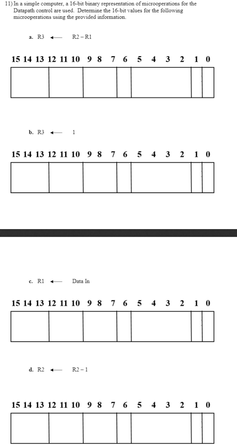 Solved 11) In a simple computer, a 16-bit binary | Chegg.com
