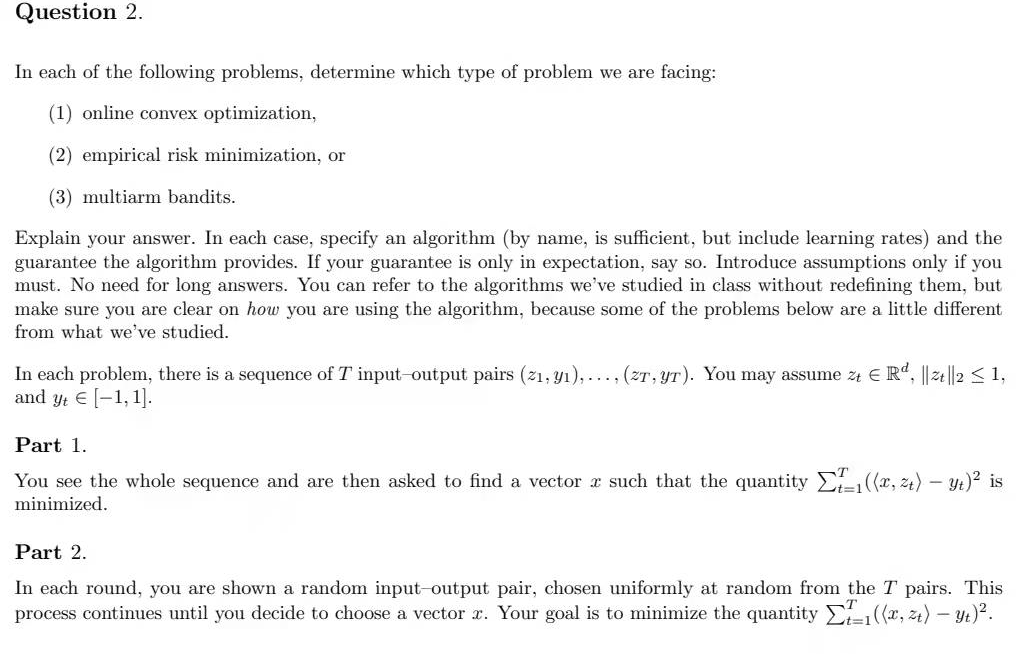 Solved Question 2. In each of the following problems, | Chegg.com