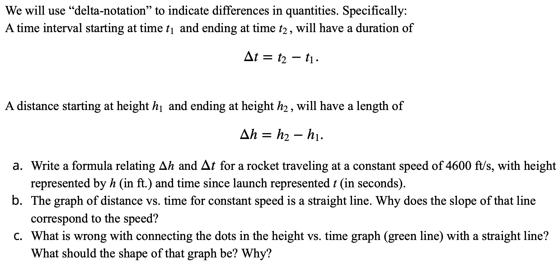 Solved We will use "delta-notation" to indicate differences | Chegg.com