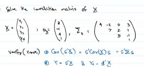 Solve ke correlation matrix of x | Chegg.com
