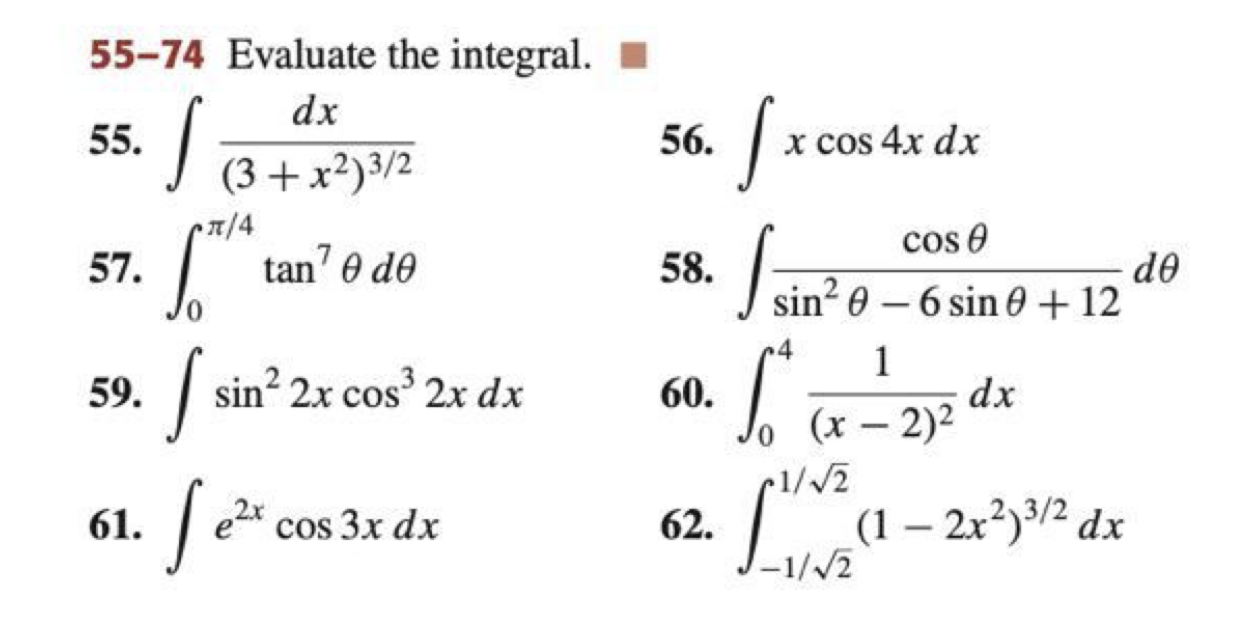 Solved Evaluate the integral step by step | Chegg.com