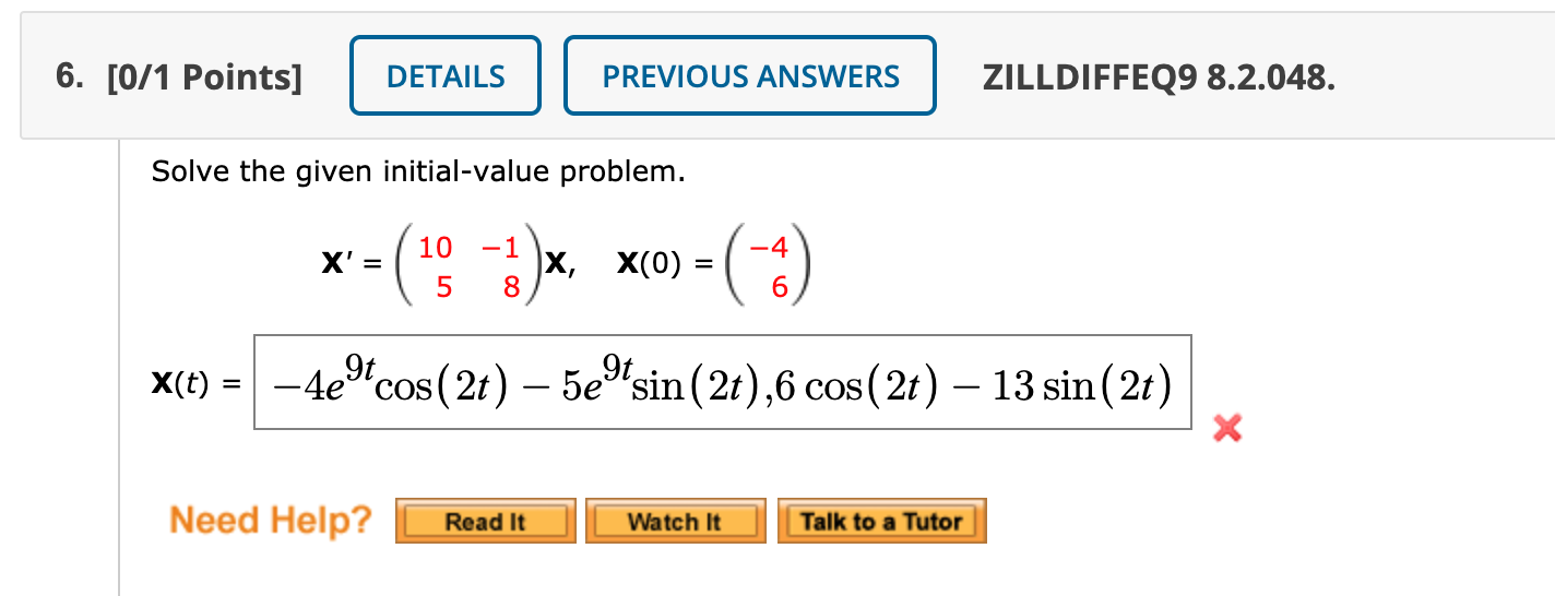 Solved 2. [0/1 Points] DETAILS PREVIOUS ANSWERS ZILLDIFFEQ9 | Chegg.com