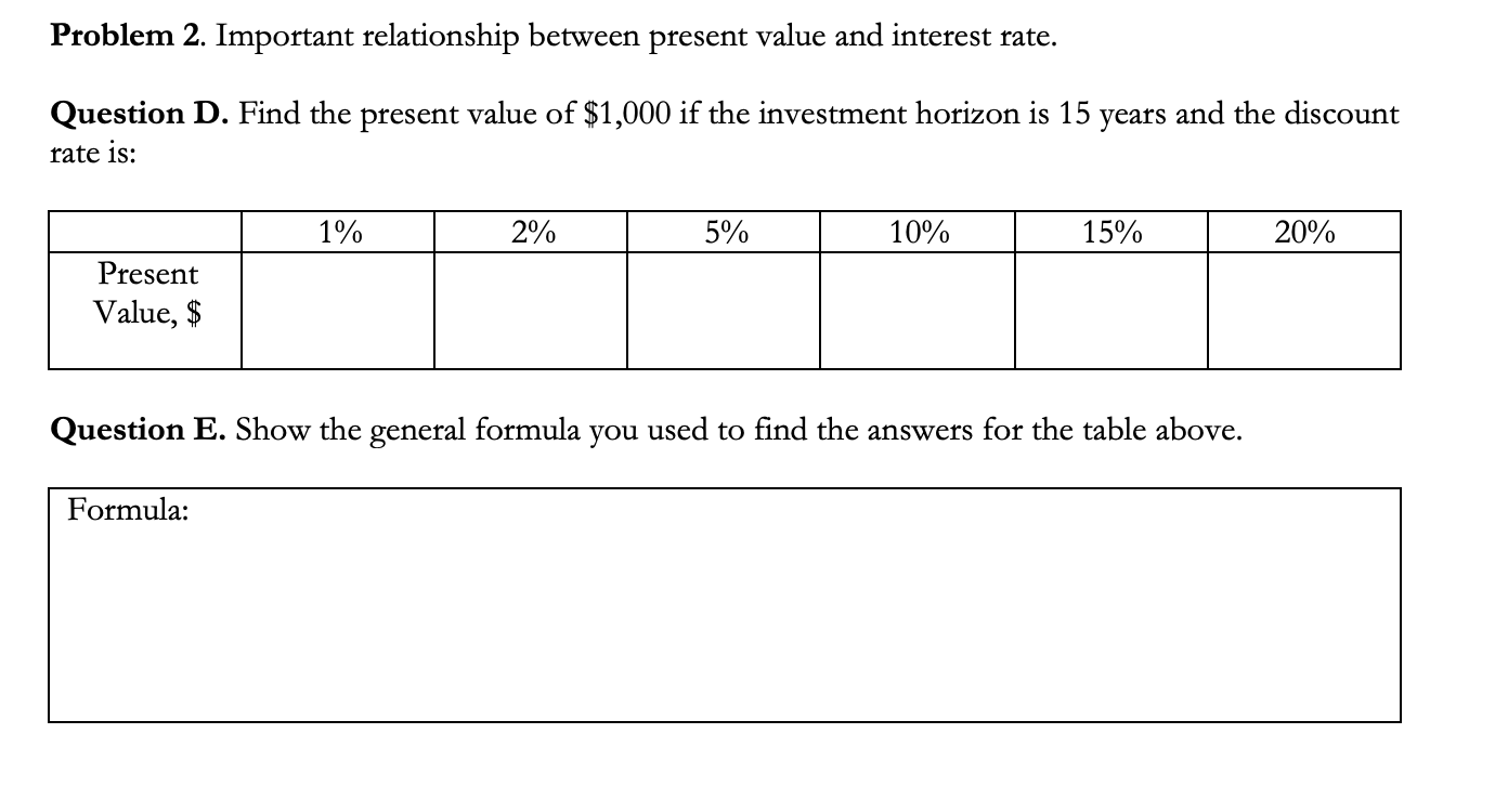 Solved Problem 1. Important relationship between present | Chegg.com