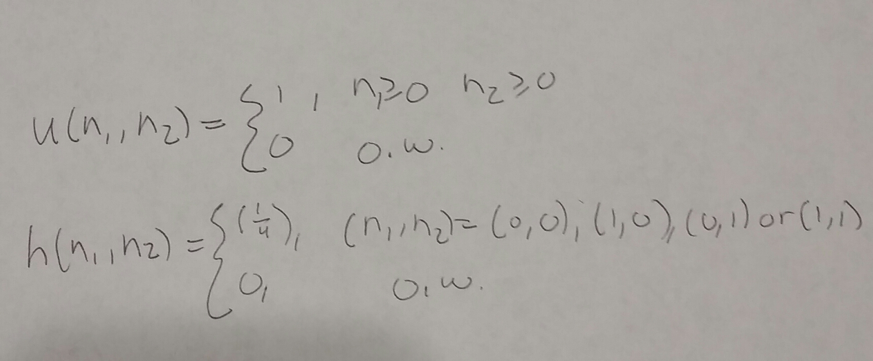 Solved Convolve the 2D input signal u(n1,n2) with h(n1, n2). | Chegg.com