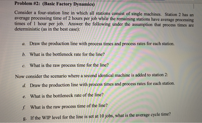 Solved Problem #2: (Basic Factory Dynamics) Consider a | Chegg.com