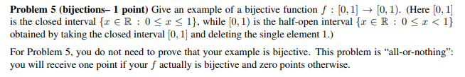 Solved Problem 5 (bijections, 1 point) Give an example of a | Chegg.com