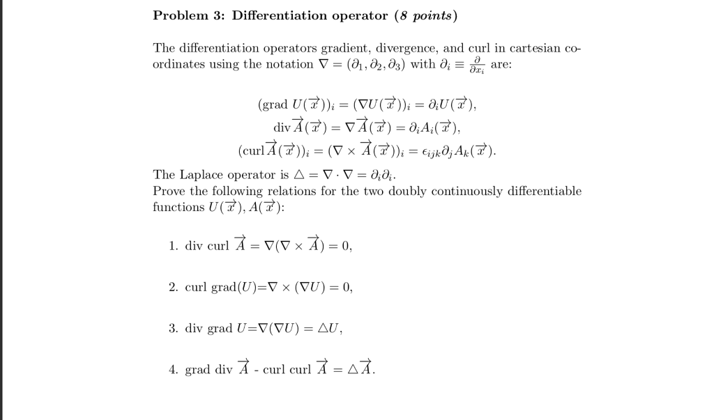 Solved Problem 3: Differentiation operator (8 points) The | Chegg.com