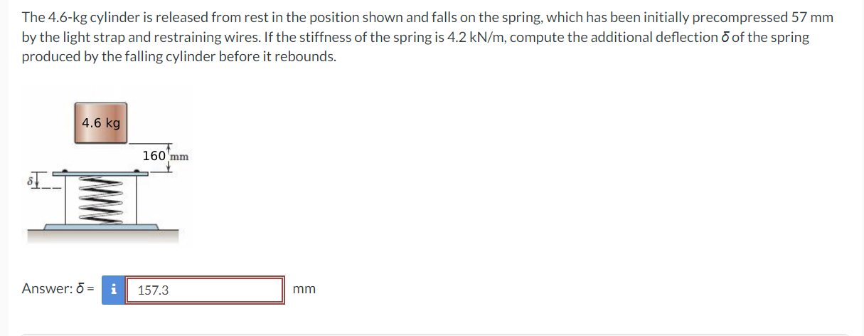 Solved The 4.6-kg cylinder is released from rest in the | Chegg.com