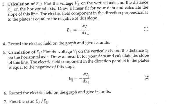Solved 3. Calculation of E⊥ : Plot the voltage V⊥ on the | Chegg.com