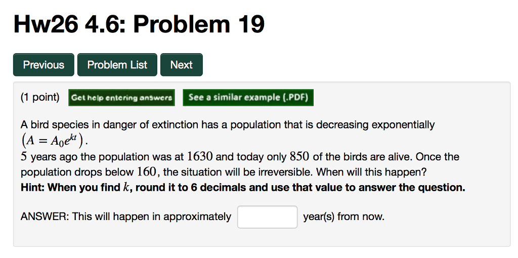 Solved Hw26 4.6: Problem 19 Previous Problem List Next (1 | Chegg.com