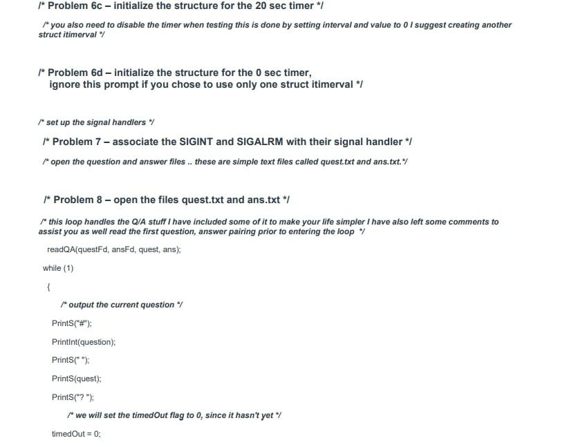 Solved You are being asked to implement a timed quiz which | Chegg.com