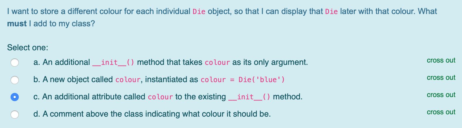 Solved I want to store a different colour for each | Chegg.com