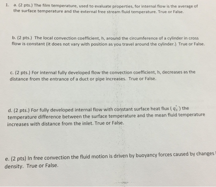 Solved a. (2 pts.) The film temperature, used to evaluate | Chegg.com