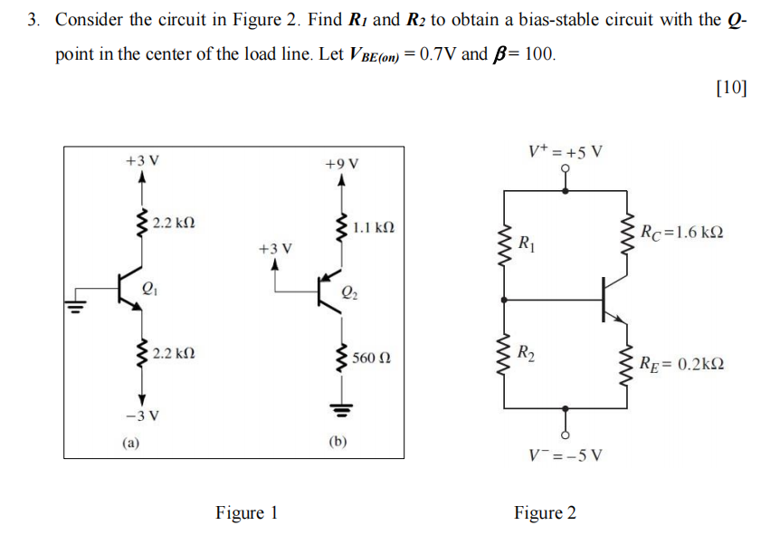 Solved 3. Consider the circuit in Figure 2. Find R1 and R2 | Chegg.com