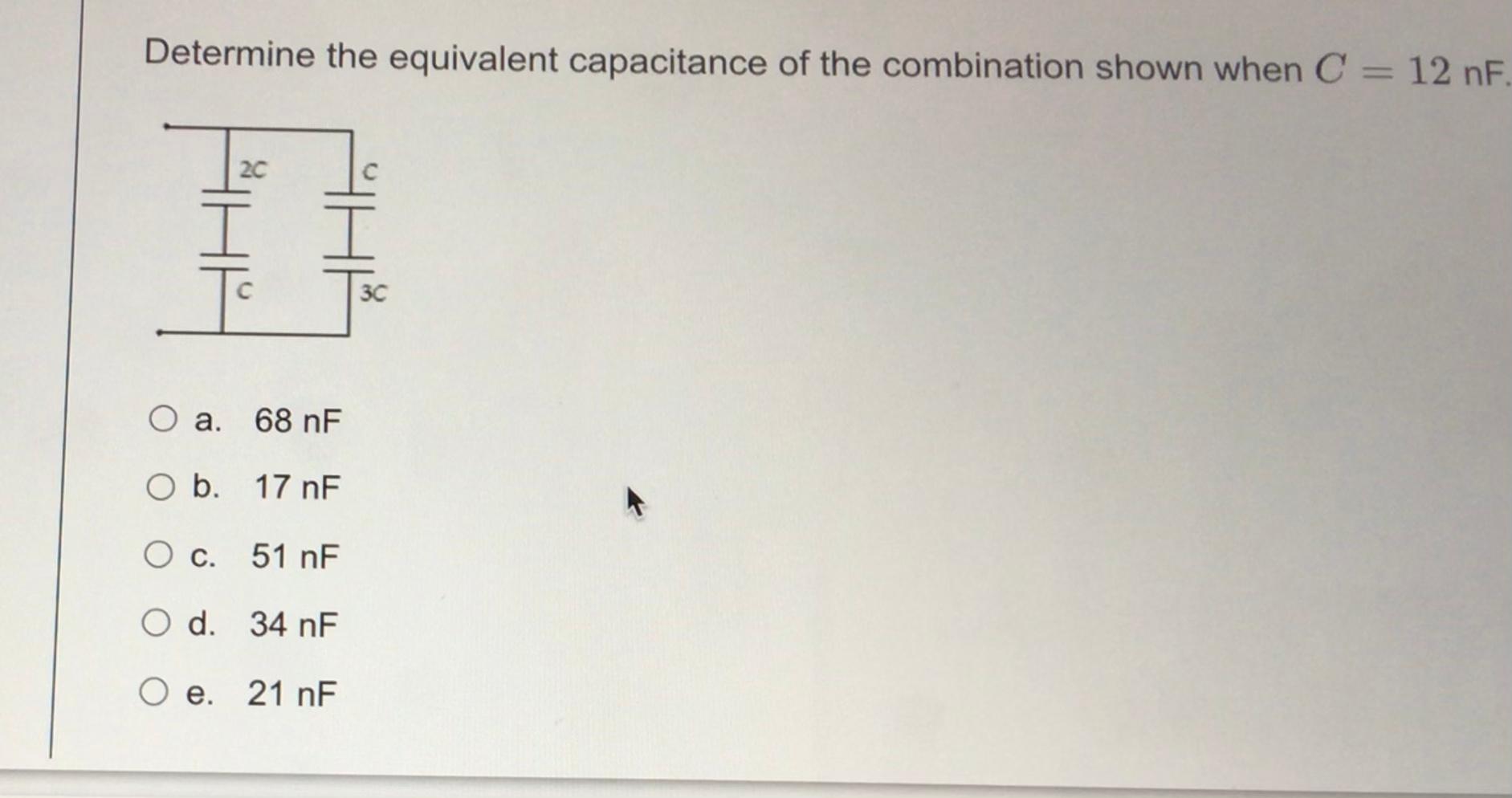 Solved Determine the equivalent capacitance of the | Chegg.com