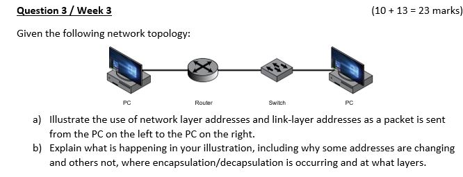 Solved Question 3 / Week 3 (10 + 13 = 23 marks) Given the | Chegg.com