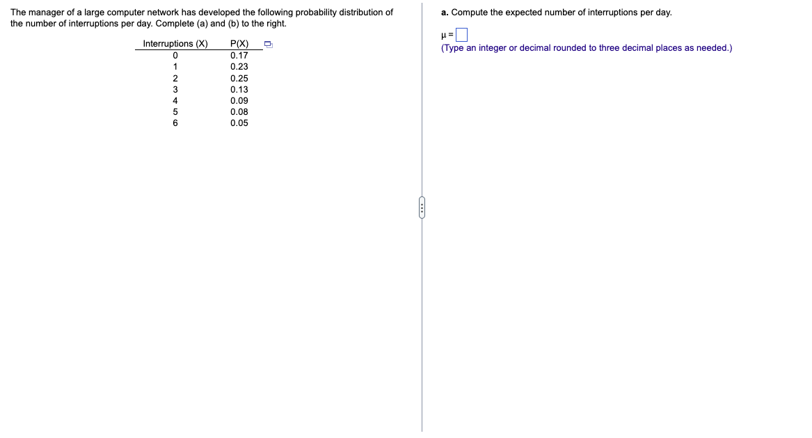 Solved The manager of a large computer network has developed | Chegg.com