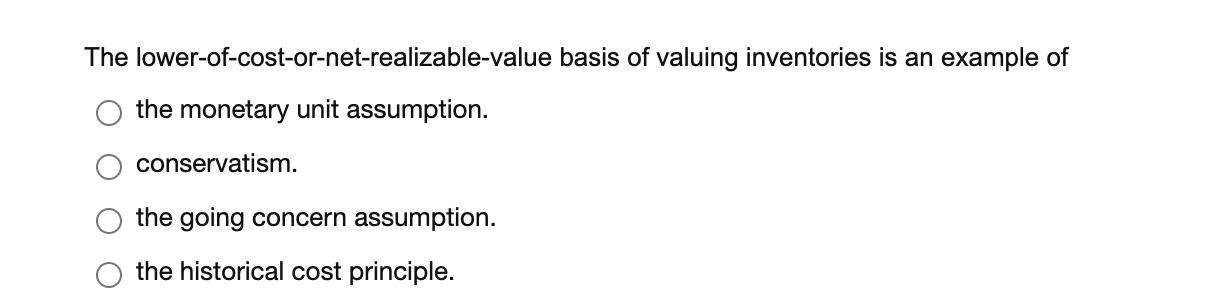 Solved The lower-of-cost-or-net-realizable-value basis of | Chegg.com