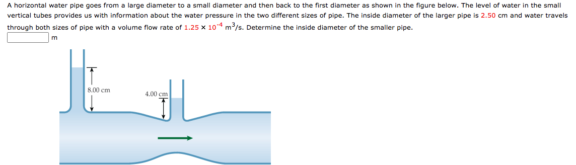 Solved A horizontal water pipe goes from a large diameter to | Chegg.com